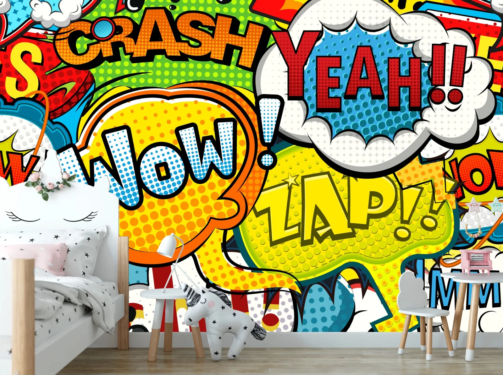 Fototapete bunte comic pop-art-collage ⁕ Fototapeten bei Wallnifity®